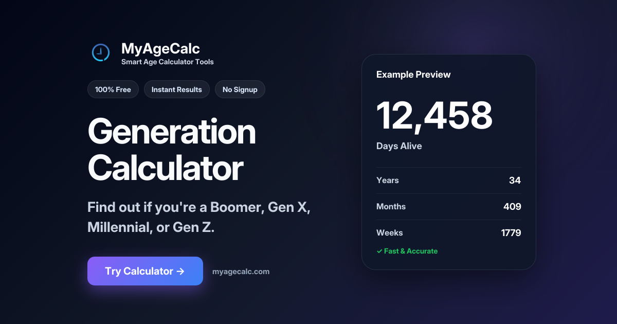 Generation Calculator - Find Your Generation Instantly (2026)